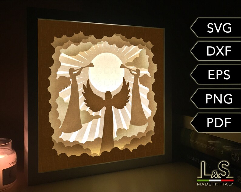 Angel Shadow Box Svg Files for Cricut Memorial Shadowbox Svg - Etsy