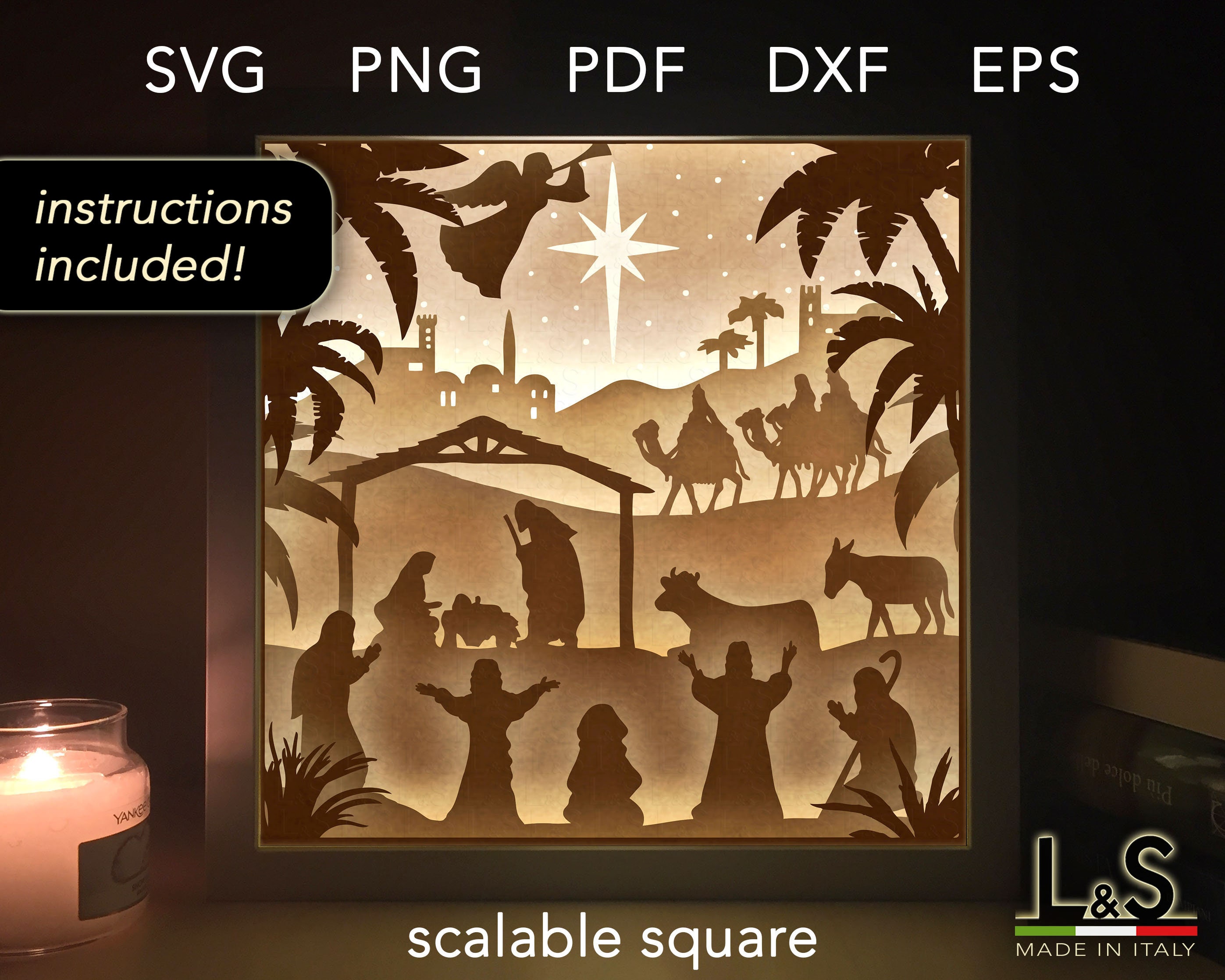 Nativity Shadow Box Svg Christmas Shadow Box Template - Etsy Canada