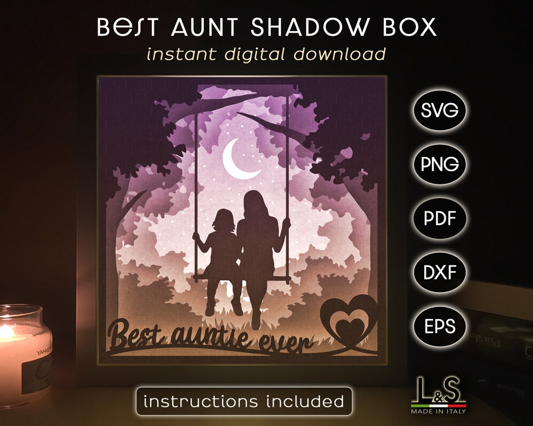 Aunt Shadow Box Svg Cricut, Papercut Lightbox Svg, 3D Mother's Day ...