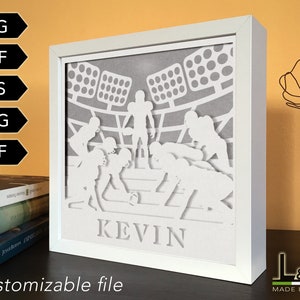 Customizable Football Shadow Box Svg Cricut, Sports Shadowbox Art, 3D ...