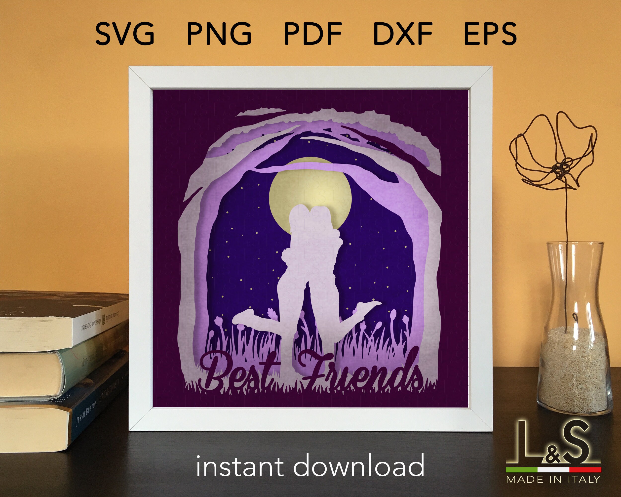 Best Friends Shadow Box Template, Friends Layered Shadow Box Svg Files ...