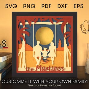 Personalized Family Shadow Box Svg Bundle, Customizable Shadowbox ...