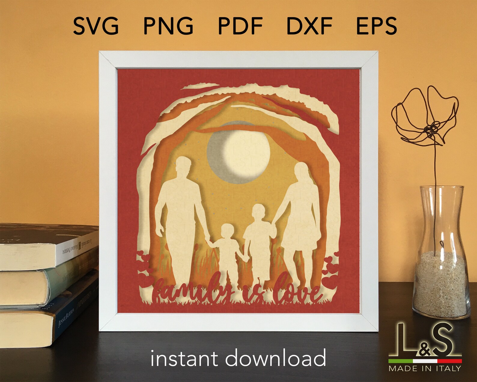 Family Shadow Box Template 3D Light Box Svg 3D Layered - Etsy
