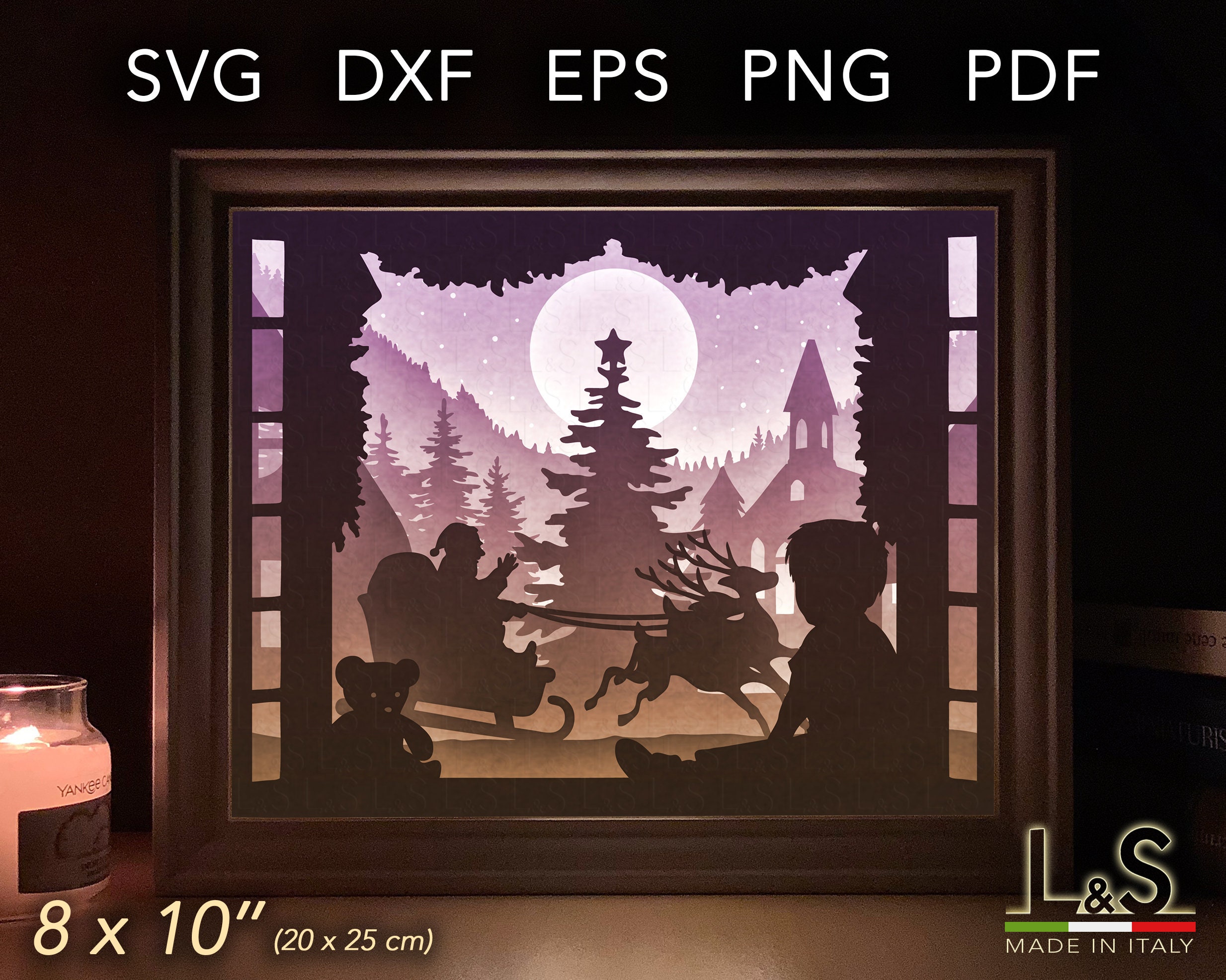 Christmas Shadow Box Svg Bundle Christmas Light Box Svg - Etsy