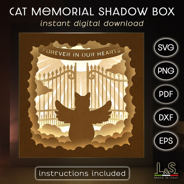 Cat Shadow Box Svg - Etsy Australia