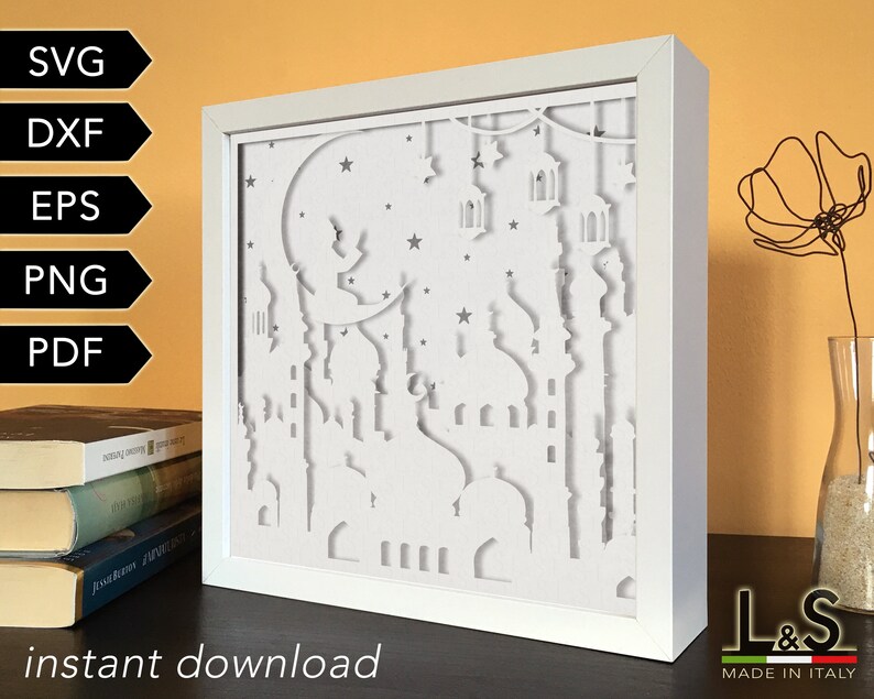 Islamic Shadow Box Template Ramadan Shadow Box Svg Files for | Etsy