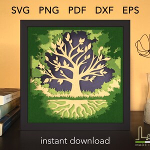 Layered Tree Shadow Box Svg Template, 3D Tree of Life Svg, Family Tree Light Box Svg File, Paper ...