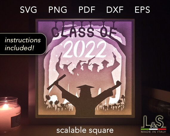 Layered Graduation Shadow Box Template 3D Light Box Svg - Etsy