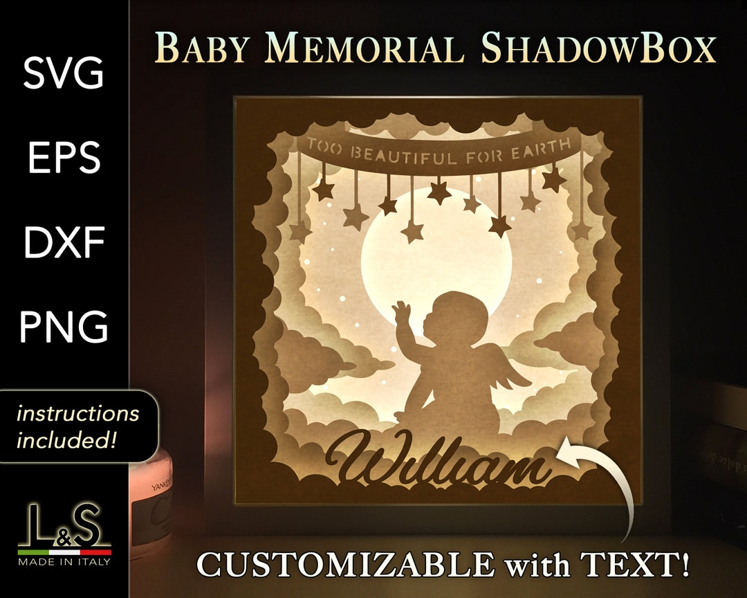 Customizable Baby Memorial Shadow Box Svg Cricut Child Loss - Etsy