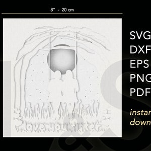 Sisters Shadow Box Template, 3D Light Box Svg, Lighted Shadow Box Svg ...