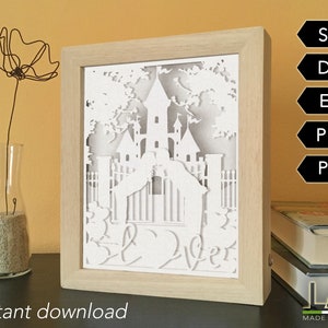 Love Shadow Box Svg Files for Cricut, 3D Layered Wedding Shadow Box ...