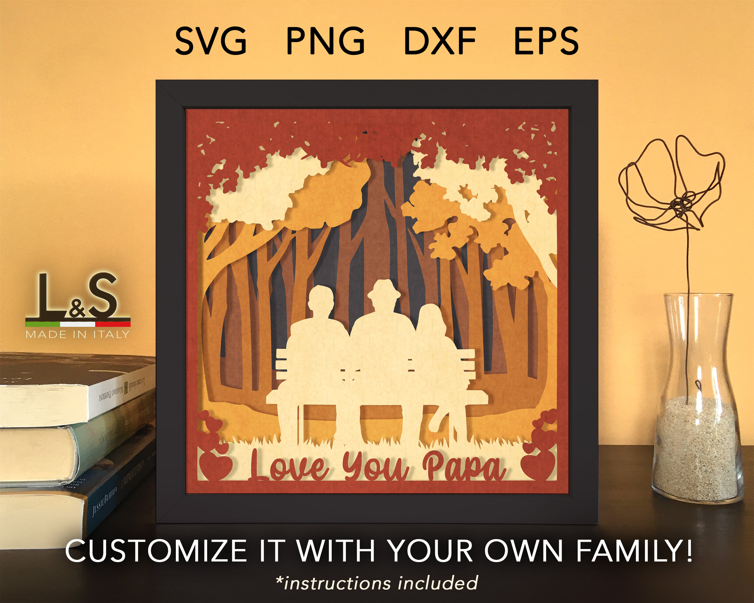 Customizable Grandpa Shadow Box Svg Cricut, Layered Father's Day ...