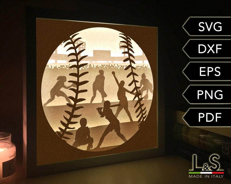 Softball Shadowbox Svg Layered Sports Shadow Box Svg Files - Etsy