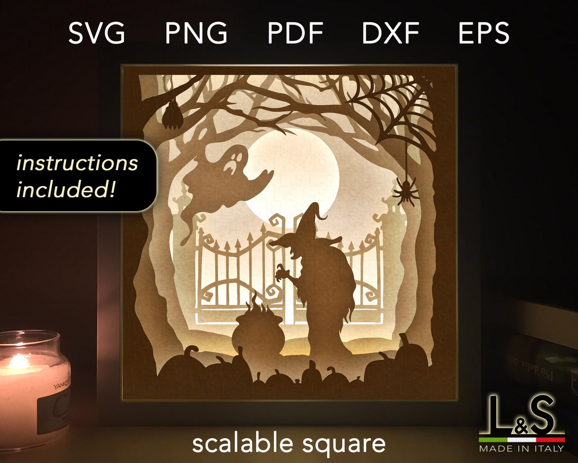 Layered Halloween Shadow Box Svg Files 3D Light Box Svg - Etsy