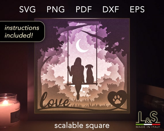 3D Dog Shadow Box Svg Paper Cut Light Box Svg Files Dog - Etsy