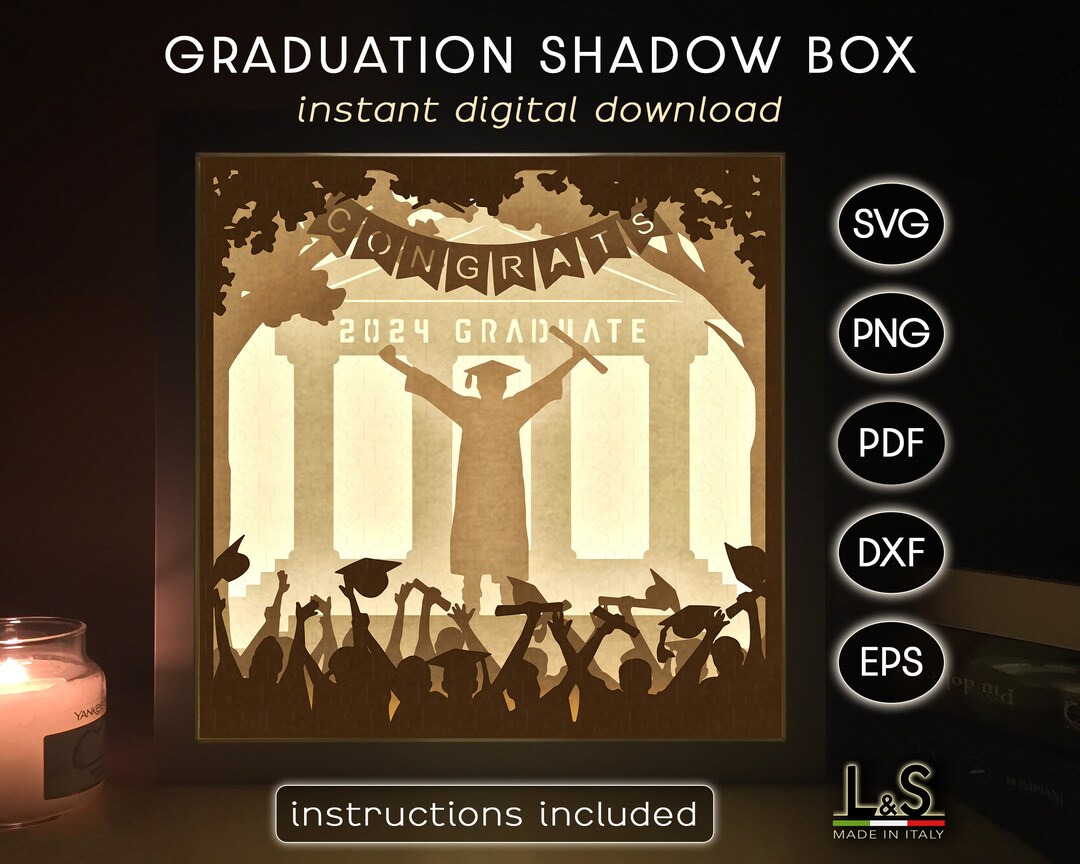 Boy College Graduation Shadow Box Svg Cricut, University Graduate ...