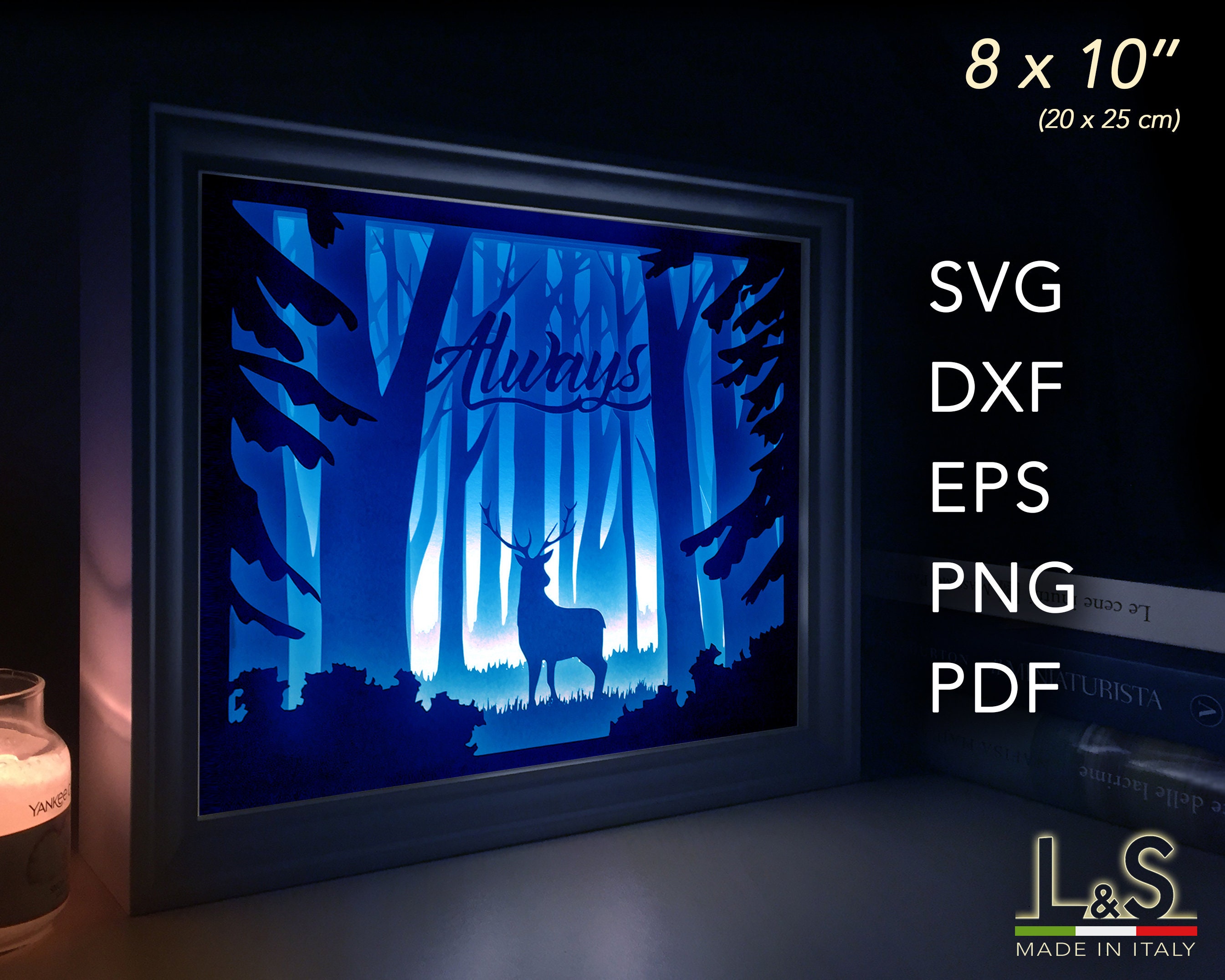 Fantasy Shadow Box Template 3D Light Box Svg Deer Shadow Box | Etsy Canada