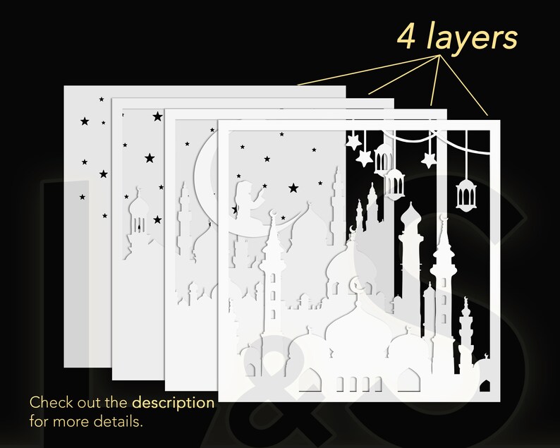 Ramadan Shadow Box Template, Ramadan Svg Light Box Template, Cricut ...