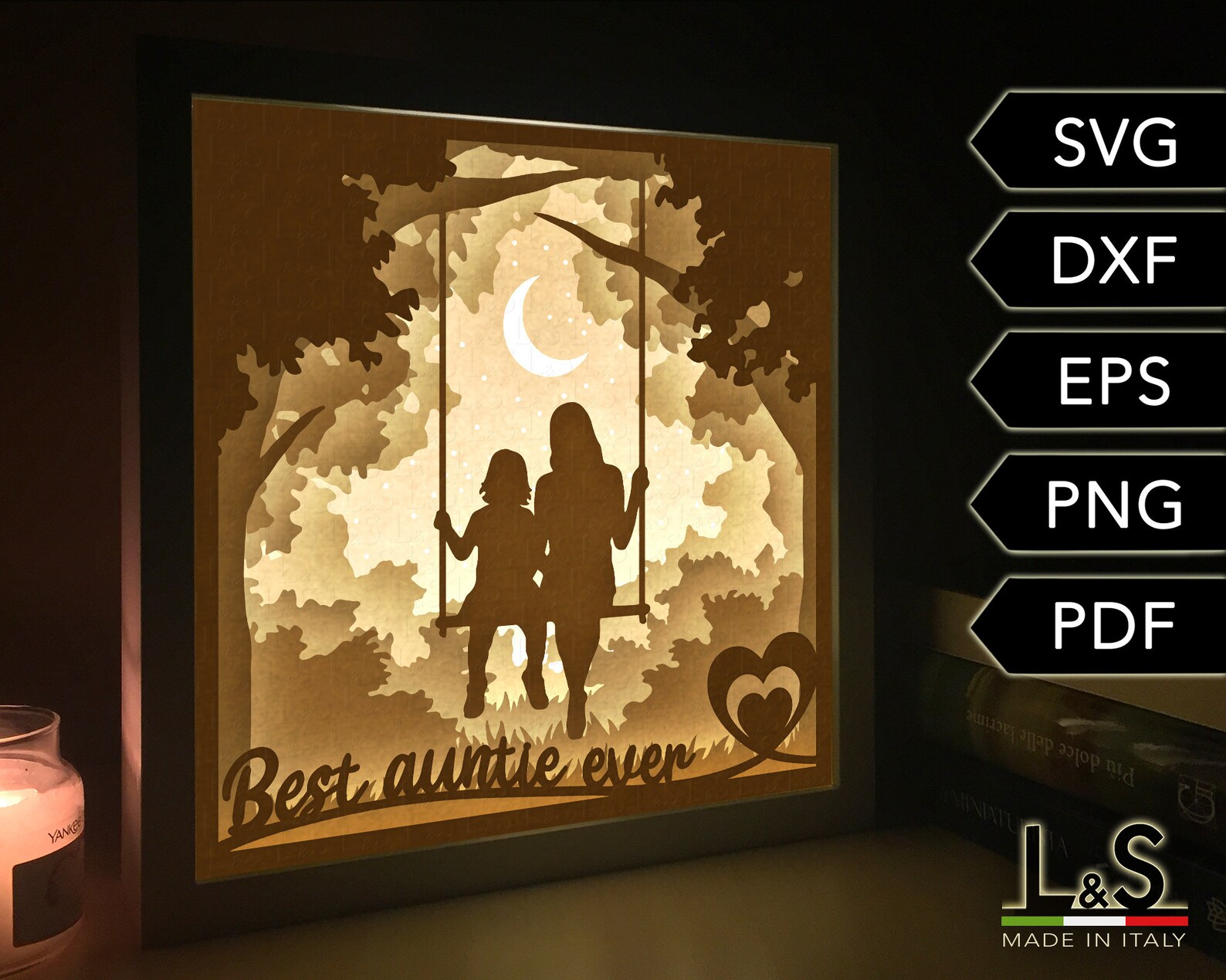 Aunt Shadow Box Svg Cricut, Papercut Lightbox Svg, 3D Mother's Day ...