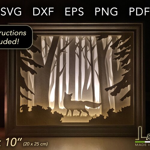 Fox Light Box Template SVG Digital Download Files Shadow Box - Etsy