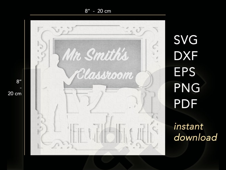 Male Teacher Shadow Box Svg 3D Layered Shadow Box Template | Etsy