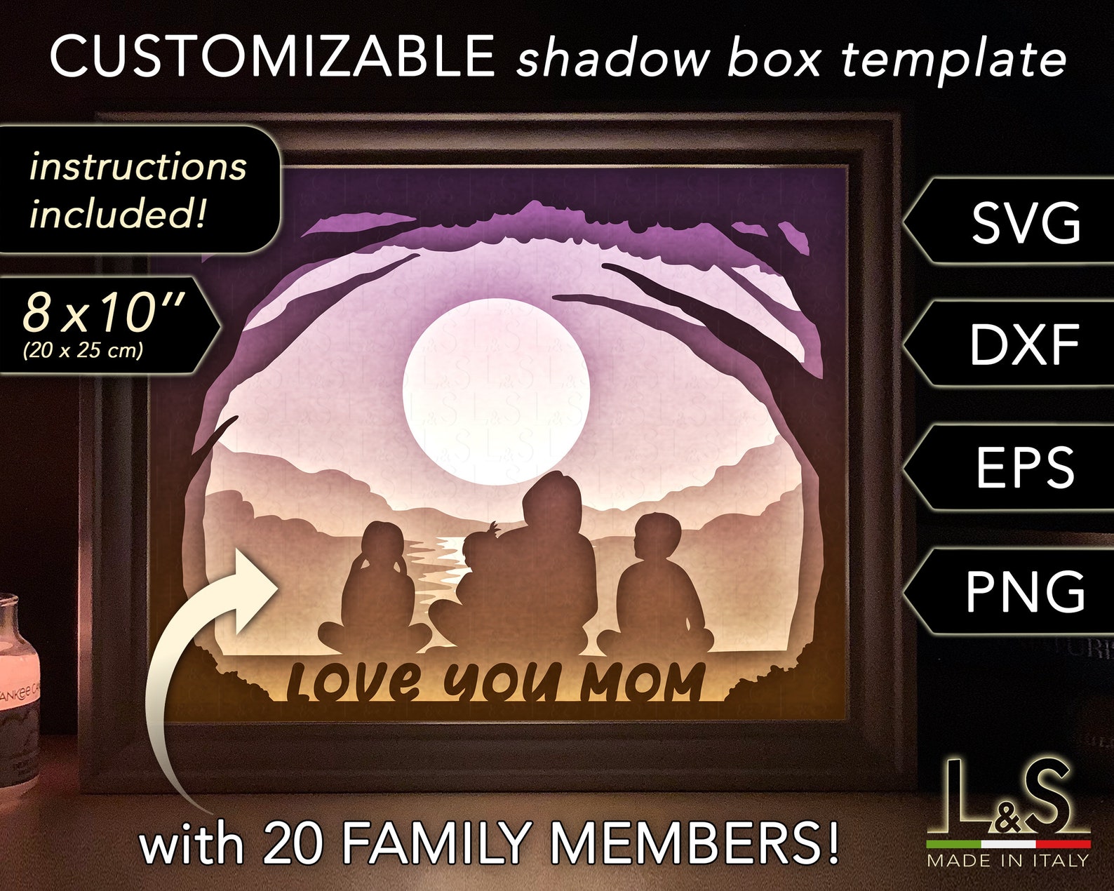 Customizable Mom Shadow Box Svg Mothers Day Shadowbox | Etsy