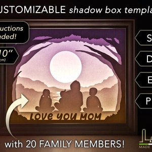Customizable Mom Shadow Box Svg Mothers Day Shadowbox | Etsy