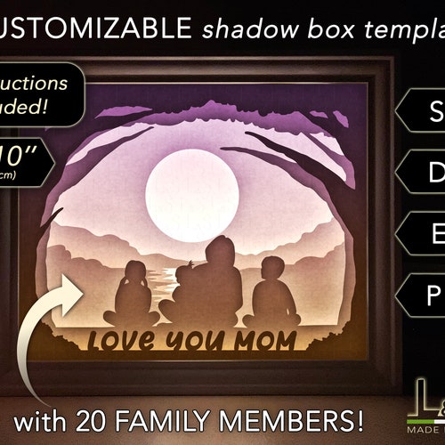 Customizable Mom Shadow Box Svg Mothers Day Shadowbox | Etsy