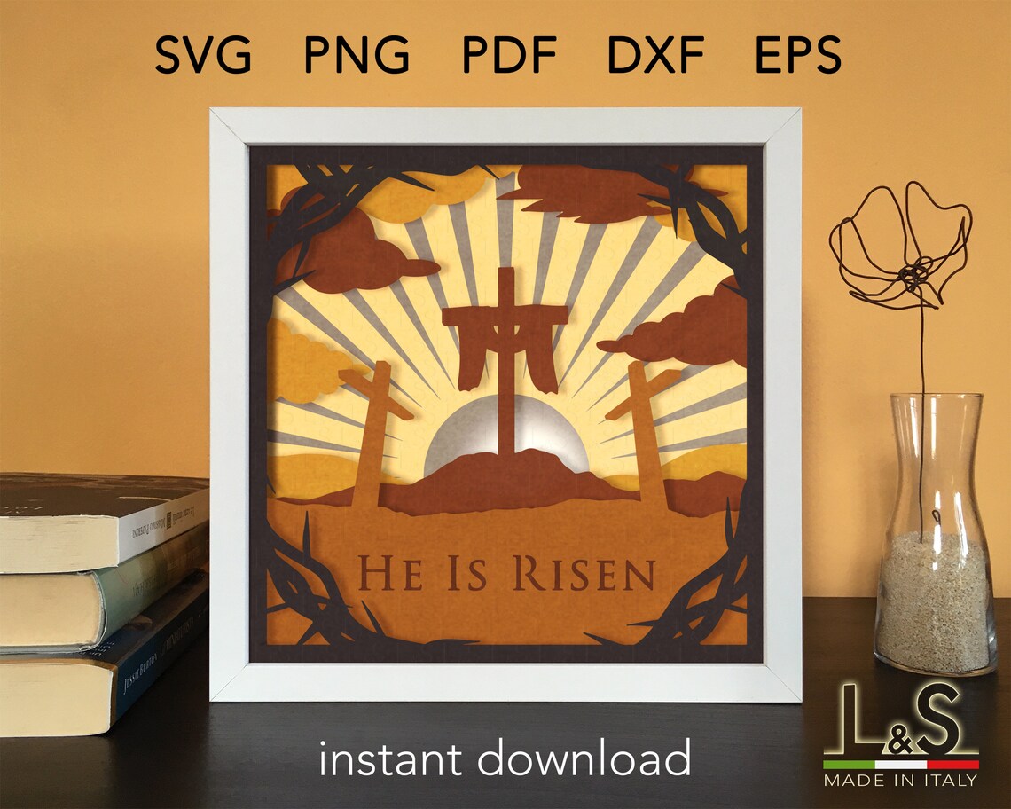 3D Easter Shadow Box Svg, Layered Easter Light Box Svg, Jesus Shadowbox ...