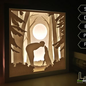 Layered Dog Shadow Box Svg Files for Cricut, 3D Dog Memorial Shadowbox ...