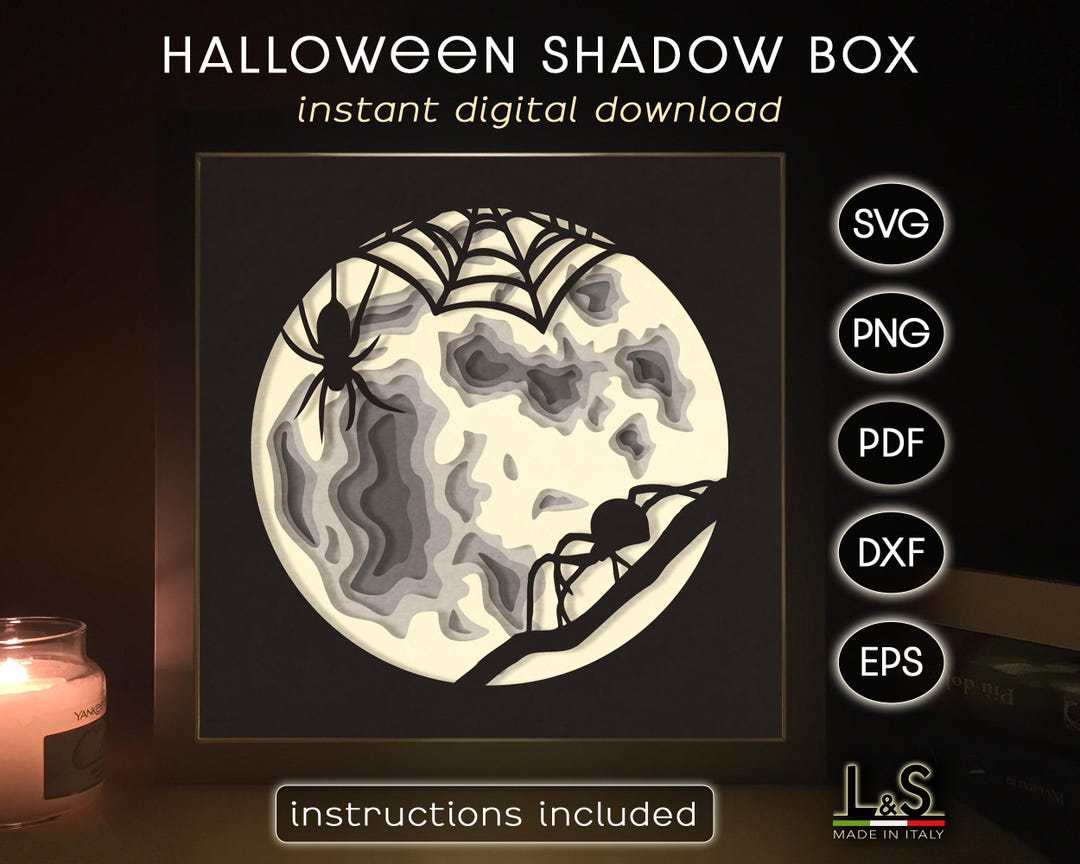 3D Spider Shadow Box Svg Cricut, Layered Halloween Shadowbox, Halloween ...