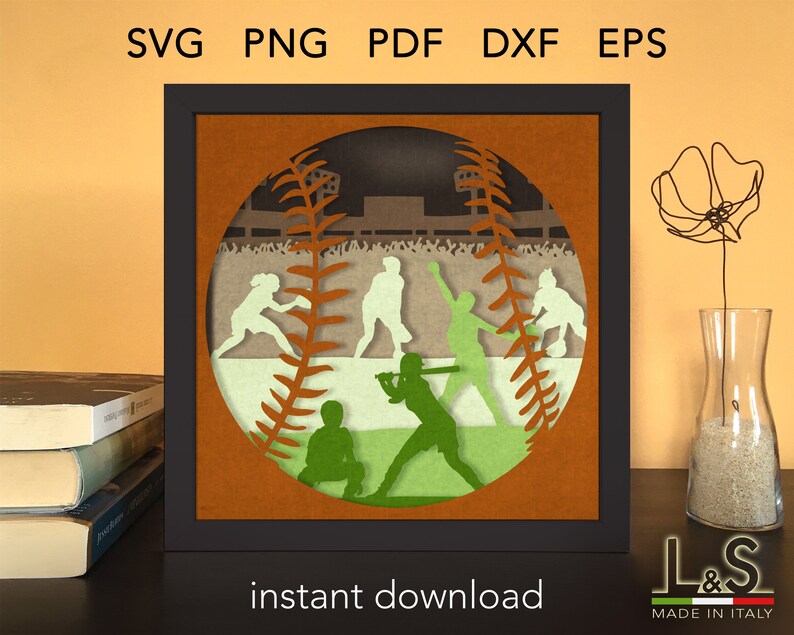 Softball Shadowbox Svg Layered Sports Shadow Box Svg Files - Etsy