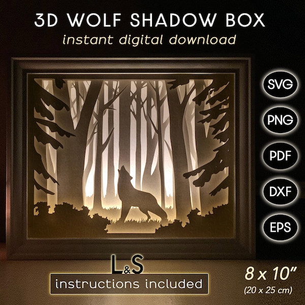 Wolf Shadow Box - Etsy