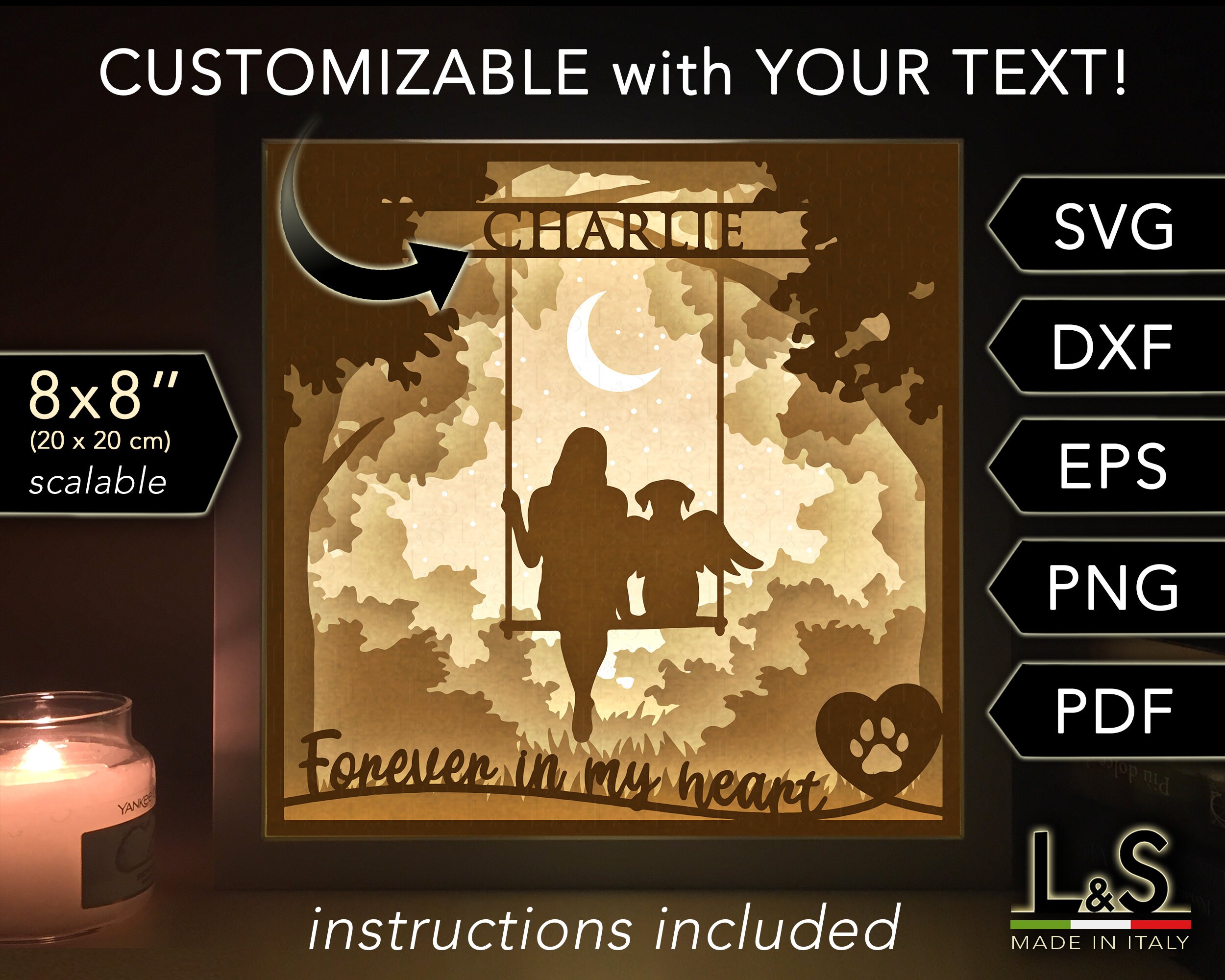 Customizable Shadow Box for Dog Memorial Dog Shadowbox Svg - Etsy