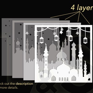 Islamic Shadow Box Svg Cricut, Ramadan Shadowbox Art, Paper Cut Light ...