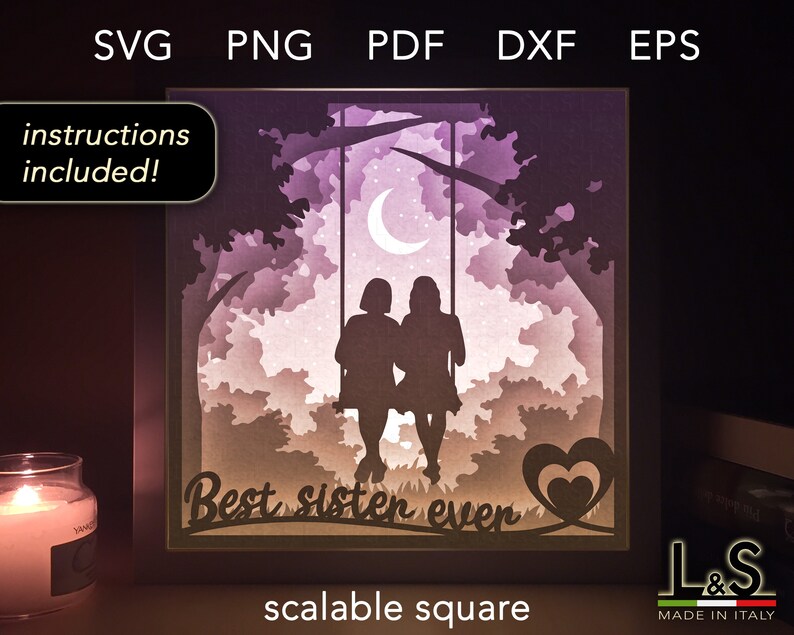 Sister Shadow Box Svg Cricut 3D Lightbox Svg Layered - Etsy