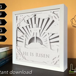 3D Easter Shadow Box Svg, Layered Easter Light Box Svg, Jesus Shadowbox ...