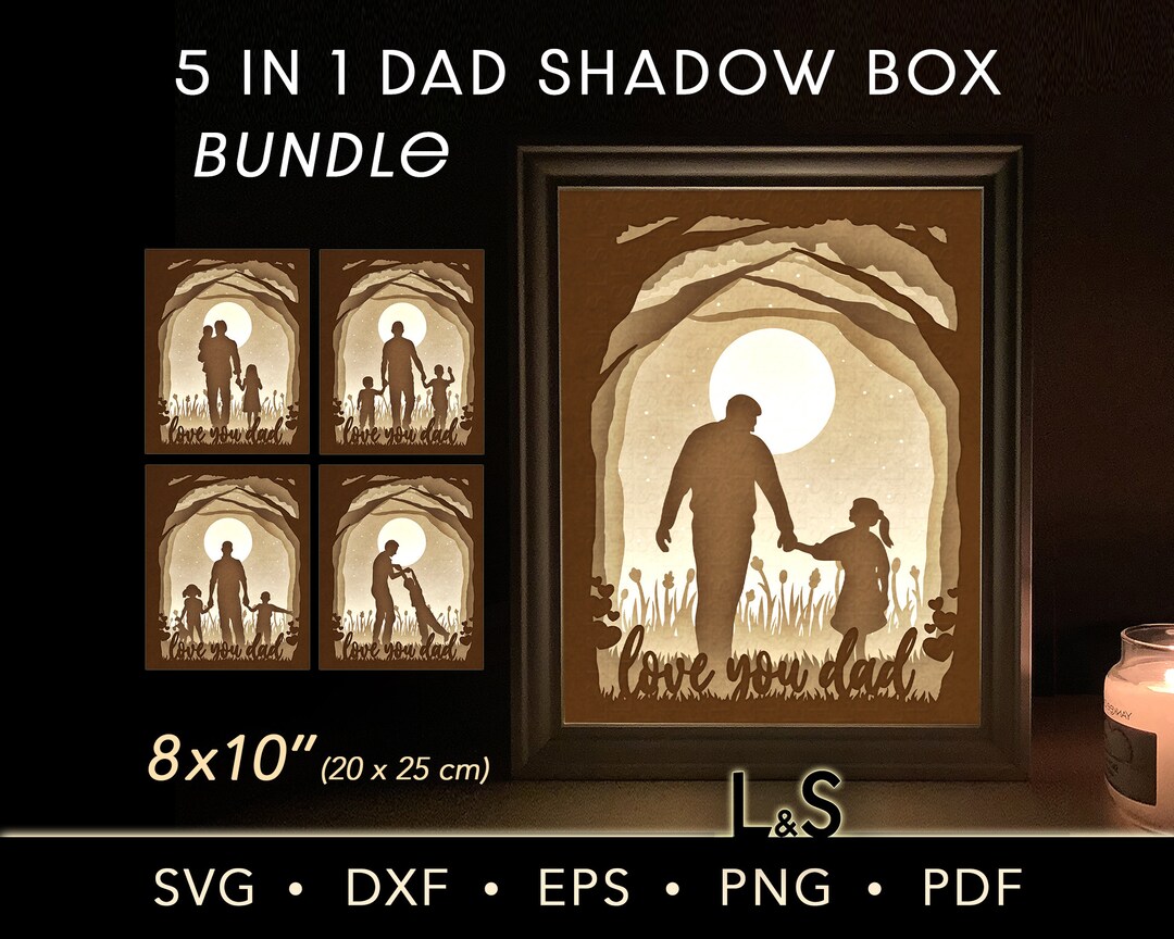 Dad Shadow Box Svg Files for Cricut, Layered Fathers Day Shadow Box ...