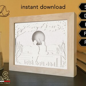 3D Dad and Daughter Svg Shadowbox Layered Dad Shadow Box Svg - Etsy