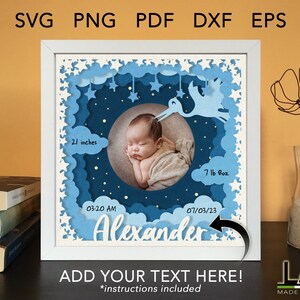 Customizable New Baby Shadow Box Svg Cricut, Newborn Shadowbox Svg ...