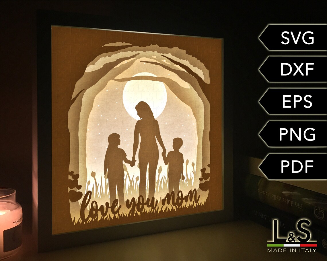 Layered Mothers Day Shadow Box Template 3D Layered Mom - Etsy