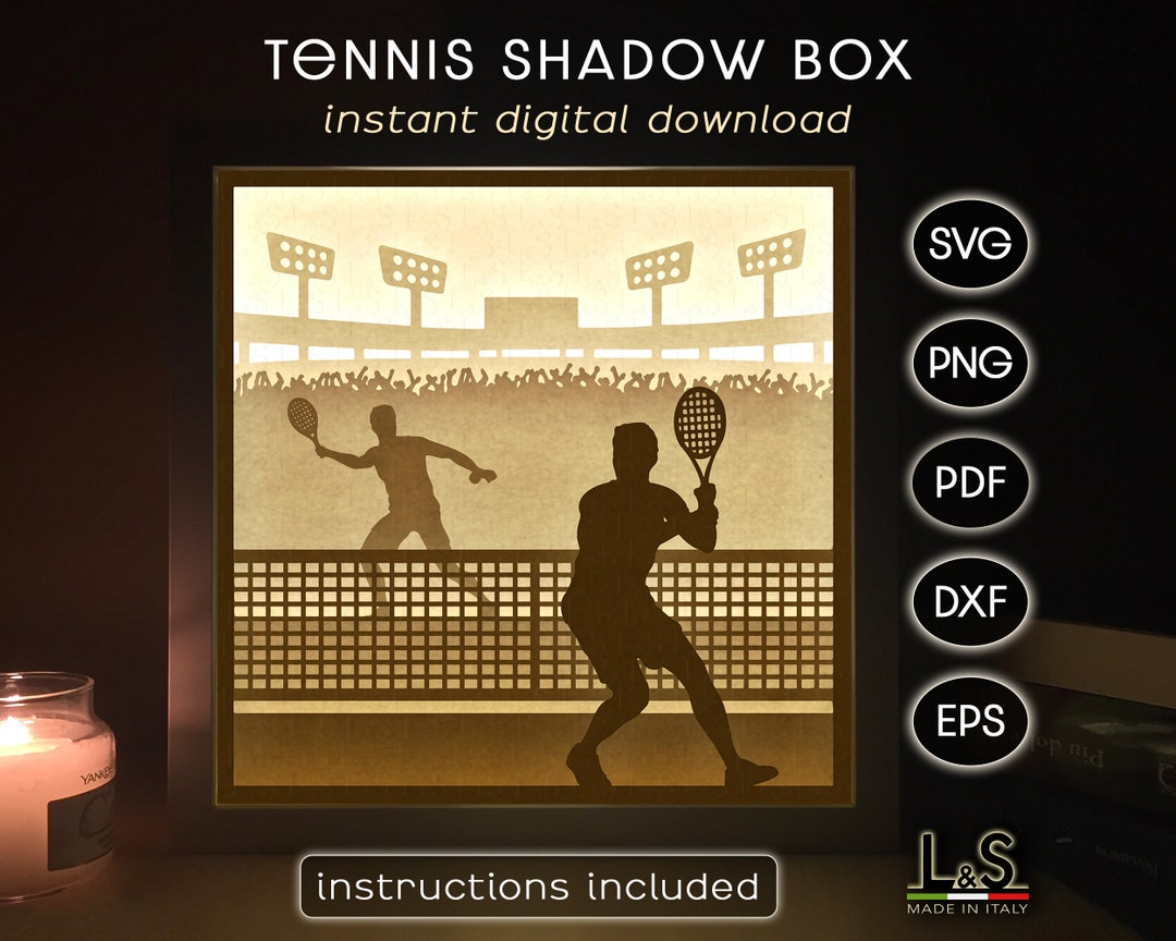 3D Tennis Shadowbox Template, Sports Shadow Box Svg Cricut, Paper Cut ...