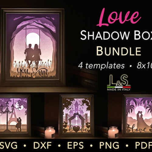 Love Shadow Box Svg Bundle Valentines Day Shadowbox Svg | Etsy