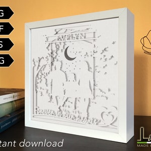 Customizable Memorial Shadow Box Svg, Personalized Memorial Shadowbox ...