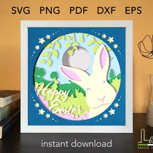 3D Layered Easter Light Box Svg, Bunny Shadow Box Svg Files for Cricut ...