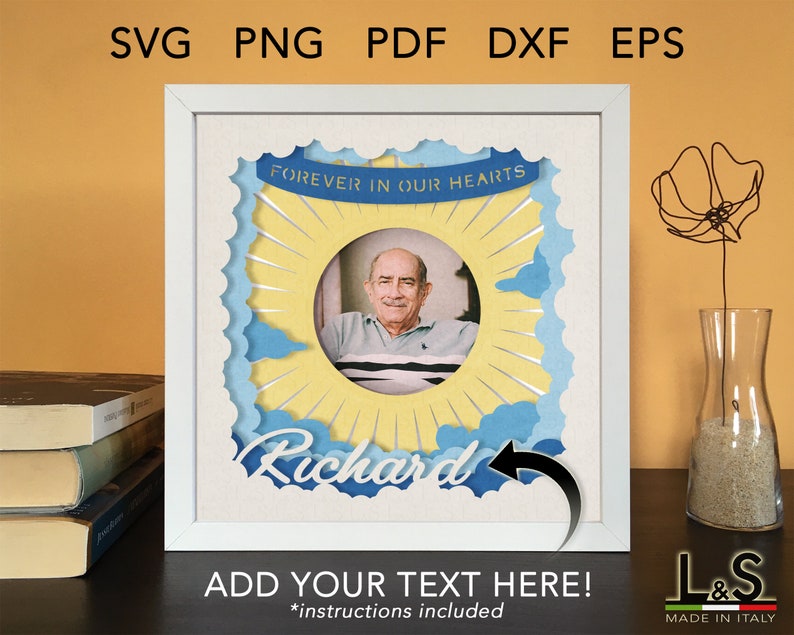 Customizable Memorial Shadow Box Svg Cricut, Photo Shadowbox Svg, Paper ...