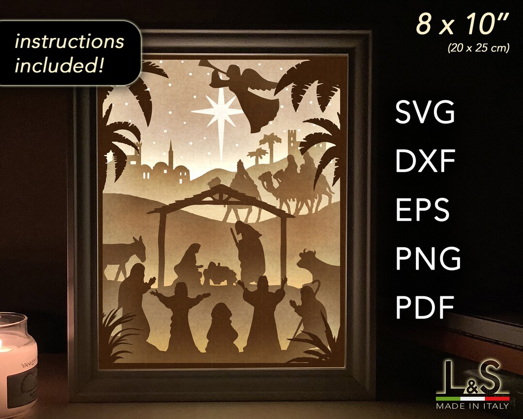 Nativity Shadow Box Svg Cricut Christmas Light Box Svg - Etsy