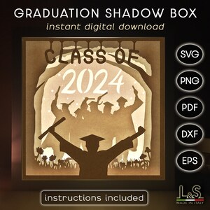 Graduation Shadow Box Svg Cricut, 3D Shadowbox Bundle, Lightbox Svg ...
