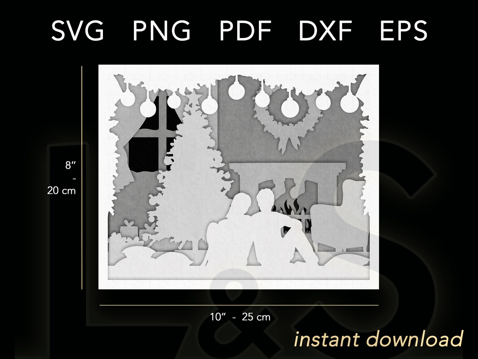 Customizable Shadow Box Svg for Christmas Wedding Shadow Box - Etsy