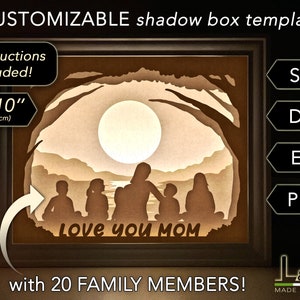 Customizable Mom Shadow Box Svg Mothers Day Shadowbox | Etsy